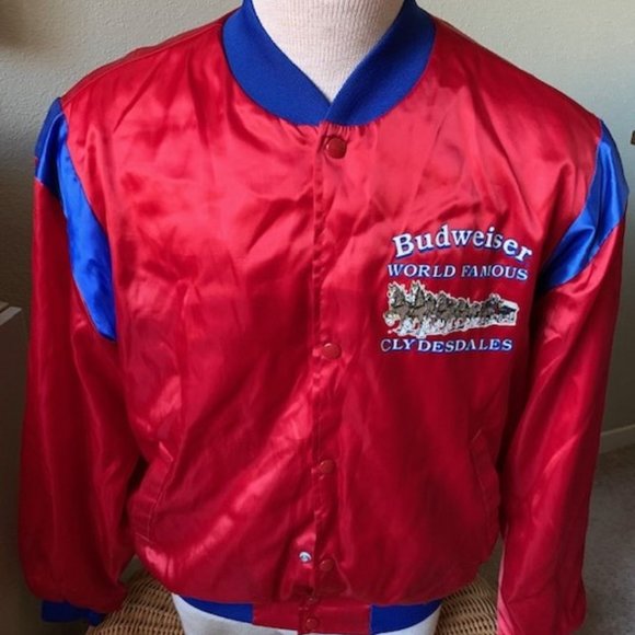 Jackets & Coats | 8s Budweiser Beer Clydesdales Satin Jacket Made In ...